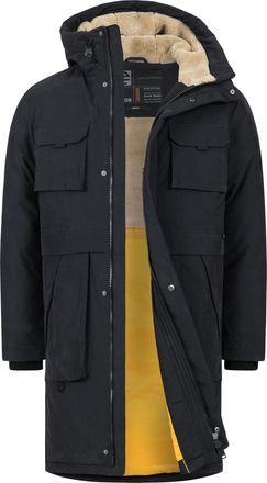 Indicode Herren INKristof Parka mit Teddyfutter und Kapuze | Herrenjacke Wintermantel f&uuml;r M&auml;nner Black, XXL