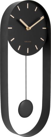 Karlsson Wanduhr Pendulum Charm, Schwarz, Metall, 20x50x5 cm, Dekoration, Uhren, Wanduhren