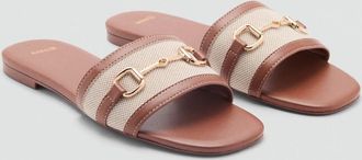 Mango Riemensandale mit Schnalle mittelbraun - Damen - 35 - MANGO