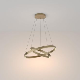 Maytoni Maytoni - Rim Twin Ring Plafonnier led Moderne Intégré à 2 Lumières Laiton, 60cm, 3000K