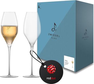 Zwiesel Glas Champagnerglas Alloro (2-er Set), in Handarbeit mundgeblasene Sektgl&auml;ser mit Moussierpunkt, &auml;sthetische Tritan-Kristallgl&auml;ser f&uuml;r Perlwein (Art.-Nr. 1