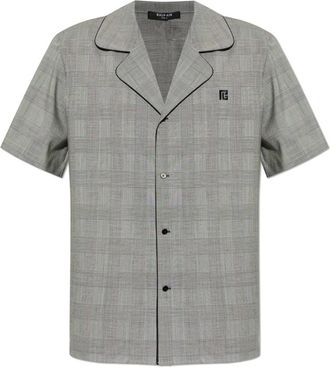 Balmain Homme, Chemises, Gris, Taille: S Chemise Prince de Galles &agrave; manches courtes