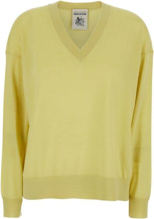Semicouture Femme, Pulls, Jaune, Taille: 36 FR Y6Sc63A62 V-neck Sweater