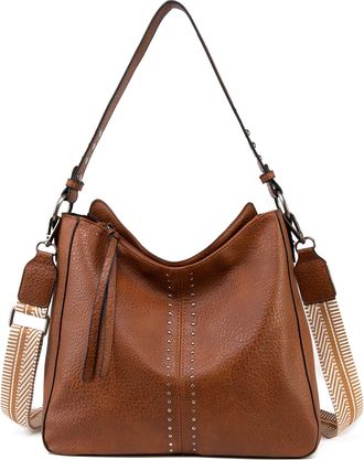 Montana West Hobo Tasche für Frauen Handtaschen Crossbody Leder Geldbörse Damen Chic Umhängetasche, Braun-Spezial-Upgrade