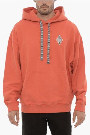 Marcelo Burlon Baumwoll-Hoodie OPTICAL CROSS mit aufgesetzter Tasche in Rot