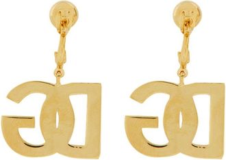 Dolce & Gabbana Logo-Embellished Gold Earrings - Gold