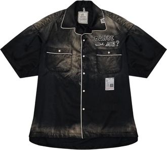 Miharayasuhiro Mihara Yasuhiro, Homme, Chemises, Noir, Taille: M Sun Fade H/S Satin Shirt