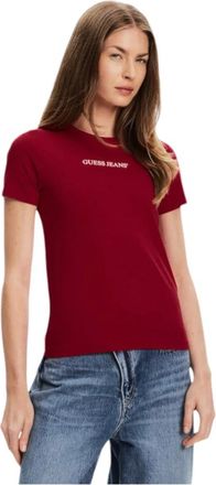 Guess Femme, Tops, Rouge, Taille: 42 FR Slim Logo Tee