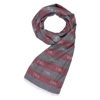 Armani Gestreifter Schal - - Accessories - Damen - Grau - ONE SIZE