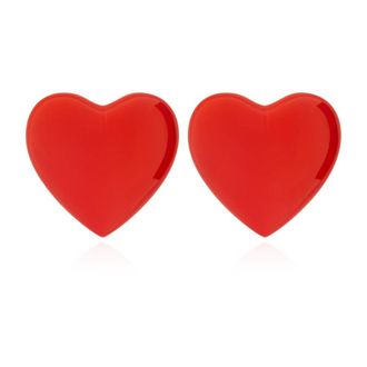 Moschino Ohrringe mit Herzmotiv zum Anstecken - - Accessories - Damen - Rot - ONE SIZE