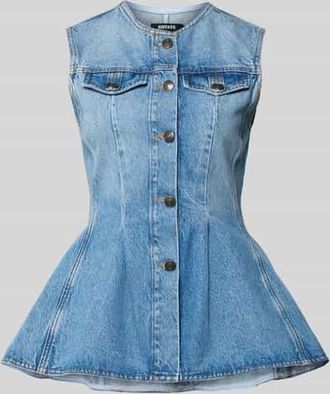 Rotate Flared Fit Top in Denim-Optik