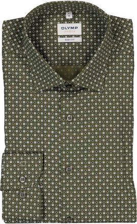 Olymp Herren Hemd grün gemustert
