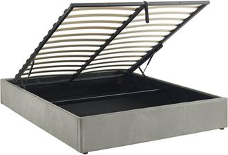 Sweeek Boxbett mit Lattenrost und Kopfteil 160x200cm fein gerippter Cord-Bezug - Sweeek