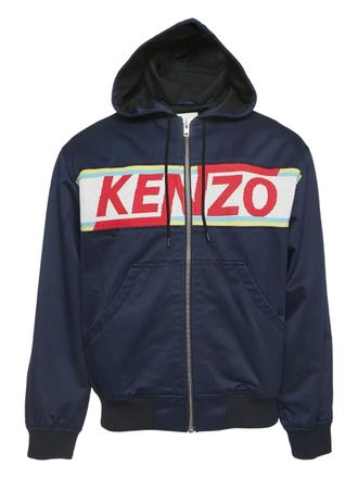 Kenzo veste zippée à capuche - Bleu