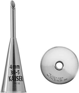 Original Kaiser Original Kaiser Fülltülle 4 mm, Spritztülle aus Edelstahl rostfrei, Krapfentülle falz- und randfrei, Berliner Tülle