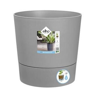 ELHO Greensense Aqua Care Rund 30 mit Integrierte Wasserspeicher - Blumentopf für Innen & Außen - 100% Recyceltem Plastik - Ø 29.5 x H 29.1 cm - Grau/Light