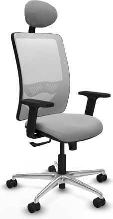 Piqueras y Crespo Hochwertiger Schreibtischstuhl Zulema mit 2D-Armen, h&ouml;henverstellbarer Lendenwirbelst&uuml;tze und festem Kopfteil, ausgestattet mit 3 Positionen, Wei&szlig; / H