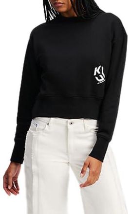 Karl Lagerfeld Karl Lagerfeld Jeans, Femme, Sweat &Agrave; Logo Monogramme, Coupe R&eacute;guli&egrave;re, Noir, L