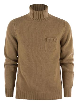 Fedeli pull c&ocirc;tel&eacute; &agrave; col roul&eacute; - Marron