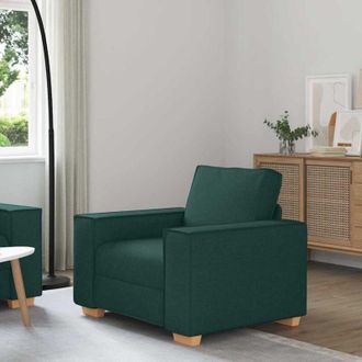 vidaXL Canap&eacute; Fauteuil Vert Fonc&eacute; 60 cm Tissu vidaXL