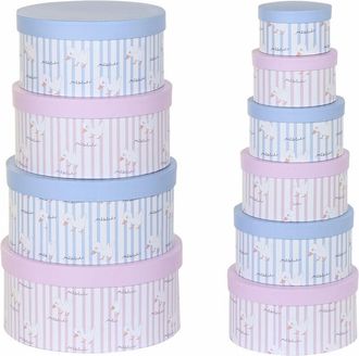 DKD Home Decor Dkd Home Decor - box 10 karton 37,5X37,5X18 pink ducks Karton Material Farbe rosa blau Familie BESTELLdetails