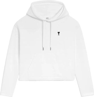 Ami Femme, Sweatshirts et sweats &agrave; capuche, Blanc, Taille: 36 FR Ami de Coeur Cropped Sweat &agrave; capuche