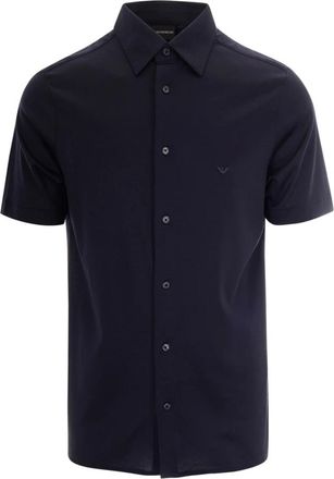Emporio Armani Homme, Chemises, Bleu, Taille: XL Short Sleeve Chemises