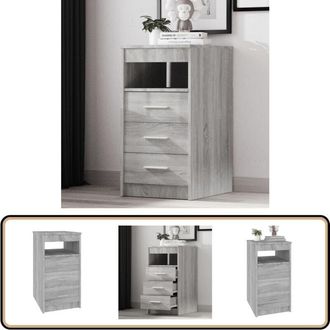 vidaXL Sideboard mit Schubladen Grau Sonoma 40x50x76 cm Holzwerkstoff - Sideboard - Kommode - Schrank - Wohnzimmermöbel - Grau