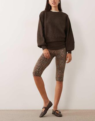 Motel priu Caprihose mit Leopardenmuster-Braun