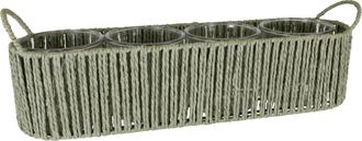 Matches 21 Pflanzgefäß Olivgrün 52 x 14 x 17 cm mit 4 Glaseinsätzen - Blumentöpfe für Deko & Pflanzen