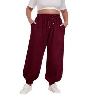 Generico Pantalon de sport pour femme, taille haute, pantalon de surv&ecirc;tement pour femme, avec cordon de serrage large, pantalon avec poches douces et confortab