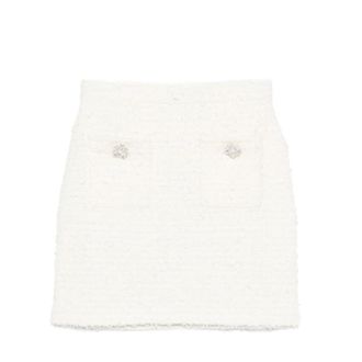 Self Portrait Aw25-028Sk Boucl&eacute; Tube Skirt - - Skirts - Damen - Wei&szlig; - S