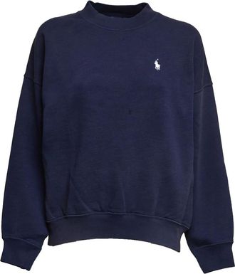 Polo Ralph Lauren Homme, Sweatshirts et sweats &agrave; capuche, Bleu, Taille: XS Felpa girocollo manica lunga