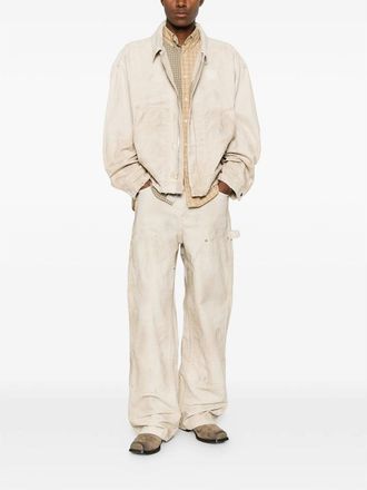 Cole Buxton Relaxed-Fit Cotton Blend Trousers - Beige