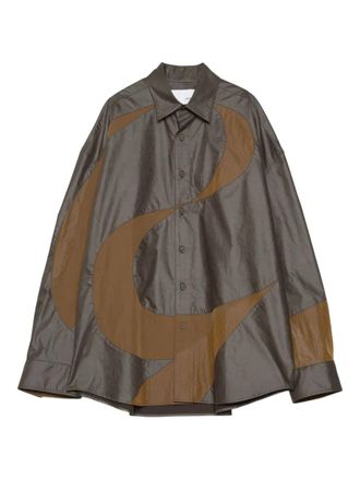 Yoshiokubo chemise Slalom à empiècement abstrait - Vert