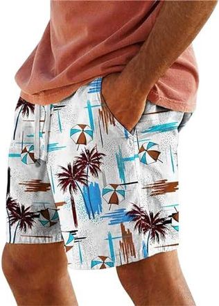 Generic Short de plage d&eacute;t&eacute; pour homme - Paysage d&eacute;t&eacute; insolite - Impression num&eacute;rique avec taille &eacute;lastique - Short de plage d&eacute;contract&eacute; et tendance - Pantalo