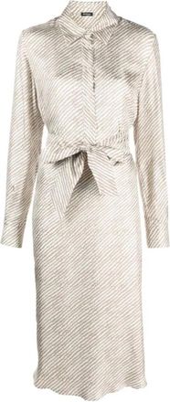 Kiton Femme, Robes, Beige, Taille: 36 FR Robe Midi Élégante en Soie Beige