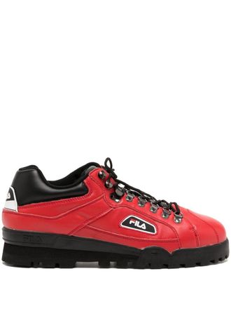 Fila baskets en cuir &agrave; empi&egrave;cements contrastants - Noir