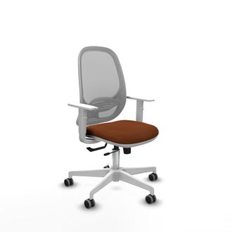 Piqueras y Crespo Schreibtischstuhl, zylindrisch, mit wei&szlig;en Armlehnen, h&ouml;henverstellbare Lendenwirbelst&uuml;tze, ausgestattet mit Syncro/Translack und Schneideschaum, Grau