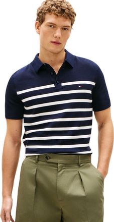 Tommy Hilfiger Herren Essential Cotton Knit Polo MW0MW37396 Other Sweaters, Blue, XL