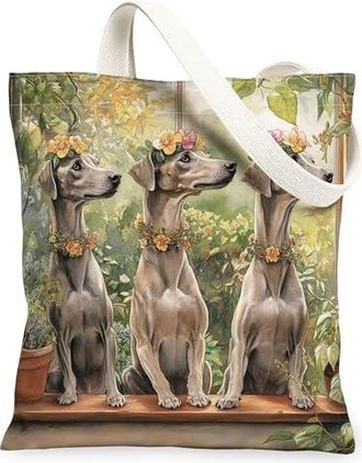 Generic Sac fourre-tout en toile motif l&eacute;vrier printanier 33 x 38,1 cm, sac r&eacute;utilisable &agrave; motif imprim&eacute; de plantes en pot pour femme, animal de compagnie, pe