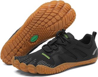 Saguaro Barfußschuhe Herren Barfuss Schuhe Damen Barfussschuhe Outdoor Sport Zehenschuhe Fitnessschuhe rutschfest Traillaufschuhe Sommer Schwarz,Gr.40