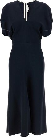 Victoria Beckham Robe Au Genou - Bleu