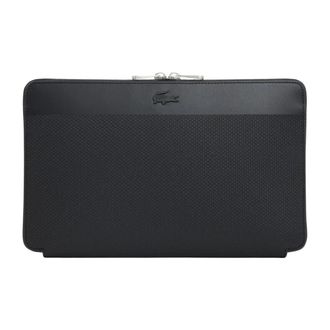 Lacoste Chantaco Piqu&eacute; Leder Rei&szlig;verschlusstasche - - Accessories - Herren - Schwarzk - ONE SIZE