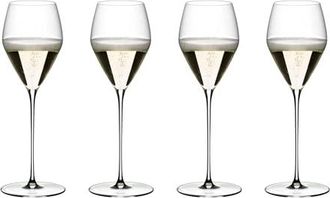 Riedel Veloce Lot de 4 verres &agrave; vin &agrave; champagne, cristal transparent, fabriqu&eacute;s &agrave; la machine de qualit&eacute; sup&eacute;rieure