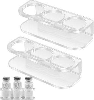 Generico Aufbewahrungsbeh&auml;lter f&uuml;r Fl&auml;schchen - Wiederverwendbarer Rackbeh&auml;lter mit 3 Schlitzen f&uuml;r die Wandmontage, 2 St&uuml;ck, tragbare Aufbewahrung f&uuml;r Peptide