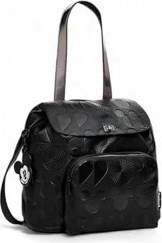 Desigual Accessoires-Sac à Dos en polyuréthane-Taille M, Accessories PU Backpack Medium Femmes, Noir, Unique