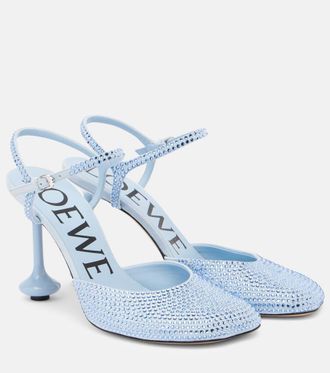 Loewe Pumps Toy 90 aus Leder mit Kristallen