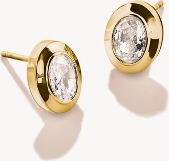 Thomas Sabo Ohrstecker aus Sterlingsilber in Goldoptik mit wei&szlig;em Stein-Goldfarben