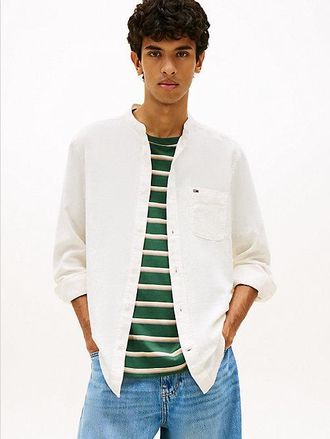 Tommy Hilfiger Chemise en lin m&eacute;lang&eacute; &agrave; col droit